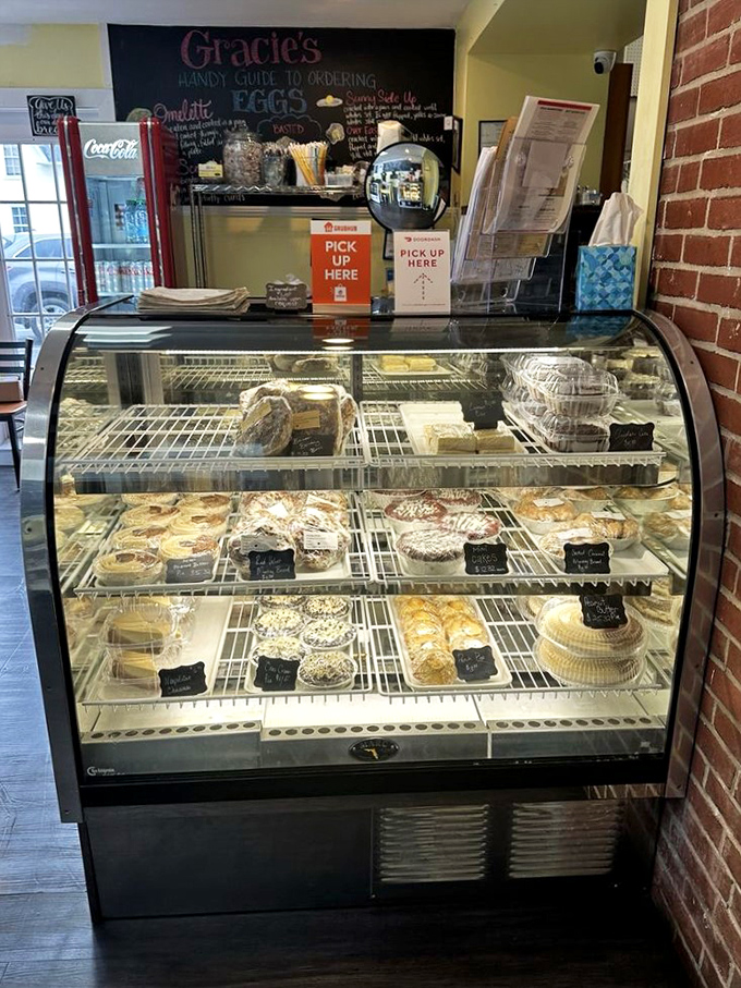 The display case at Gracie's &ndash; where pastry dreams come true and diet plans go to die in the most delicious way possible.