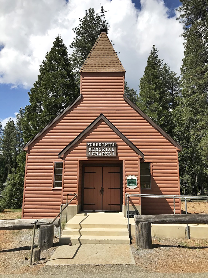 The Divide Memorial Chapel's rustic simplicity reminds us that spiritual connections need no elaborate trappings, just pine-scented sincerity.