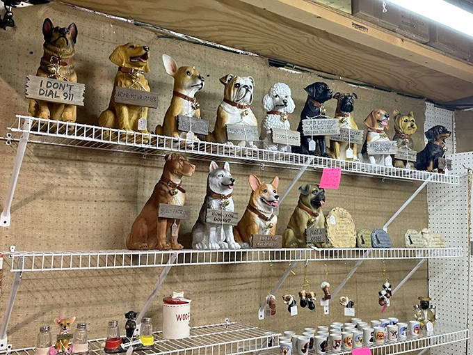 The guard dogs of collectible shelves. Each ceramic canine silently judging your other purchasing decisions with adorably judgmental expressions.