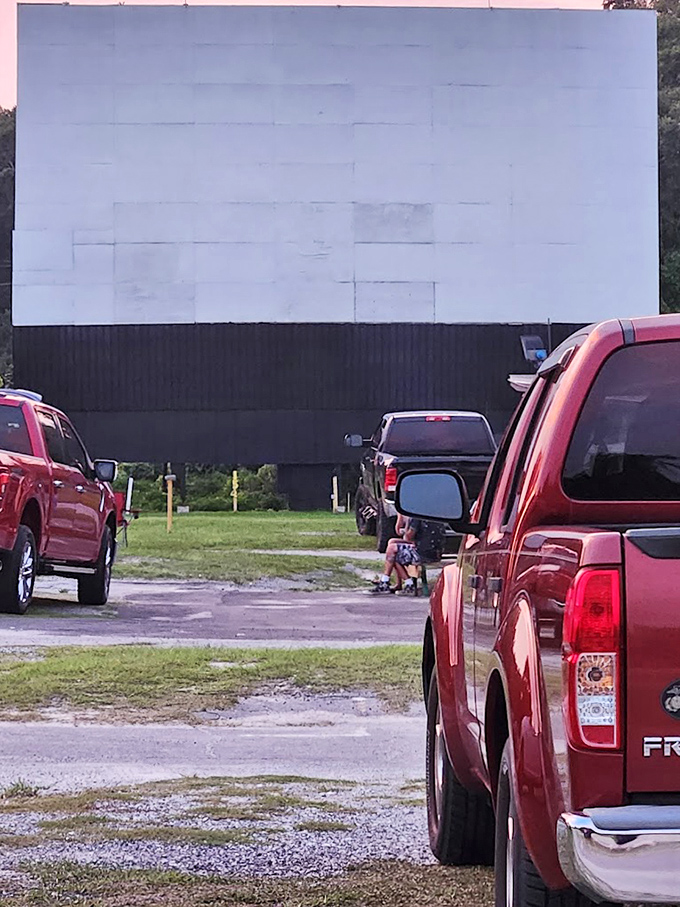 Trucks line up for the perfect viewing spot&mdash;tailgates down, blankets ready, and no one complaining about legroom.