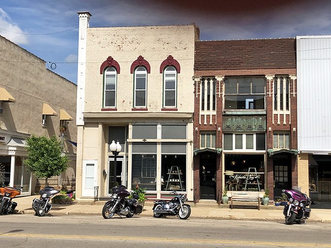 Eclectic Joy lives up to its name with a storefront that promises treasures inside&mdash;where motorcycles out front suggest even tough guys appreciate vintage finds.