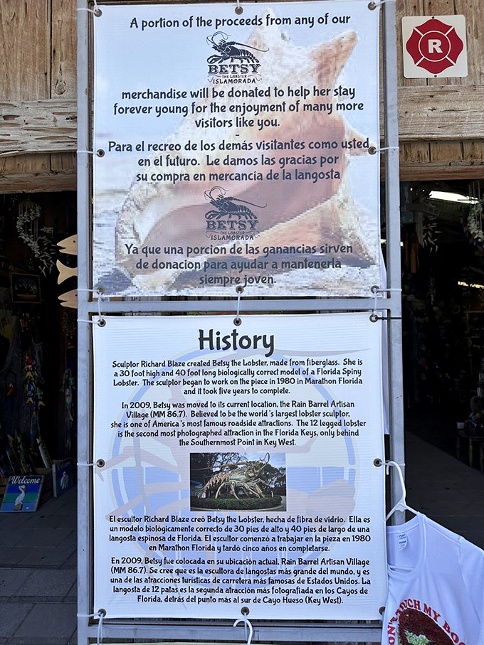 The educational marker reveals Betsy's impressive credentials&mdash;she's the second most photographed attraction in the Florida Keys, right behind that famous buoy.