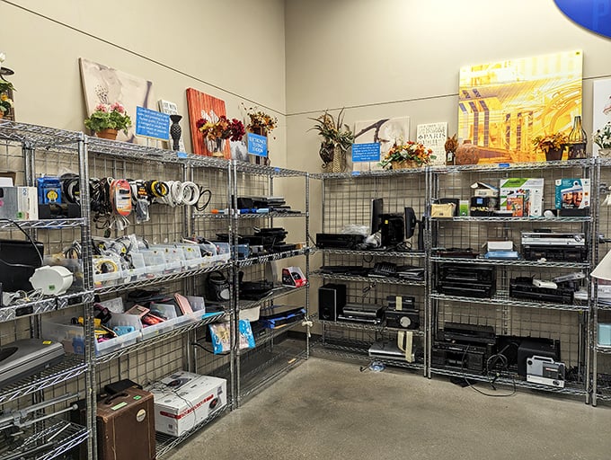 The electronics corner: where yesterday's gadgets await their second act. That food processor you've been meaning to buy? It's here.