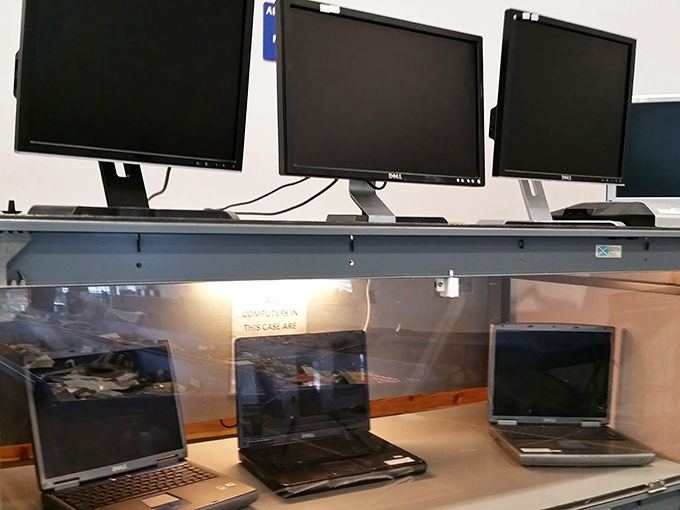 Electronics galore, where yesterday's technology becomes today's incredible deal or tomorrow's art project.