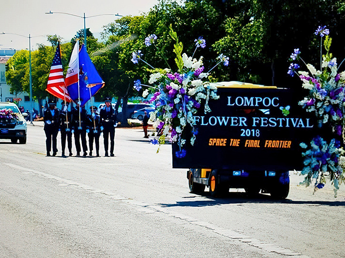 The Flower Festival parade brings the community together with blooms and patriotism. Even the floats here are refreshingly unpretentious.