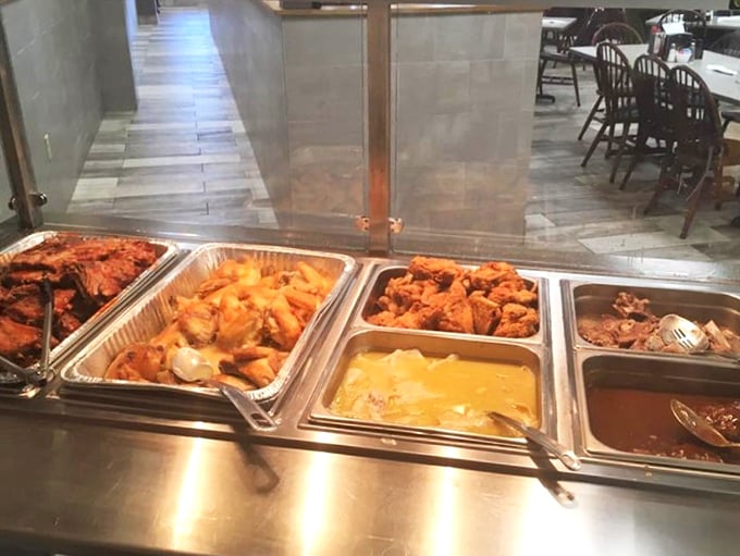 The hot bar showcases Southern classics kept warm and ready &ndash; a buffet of decisions that all somehow feel exactly right.