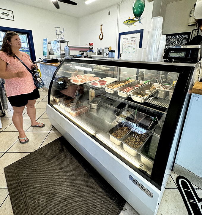 The display case &ndash; a treasure chest of oceanic jewels waiting to be transformed into someone's best meal on Kauai.