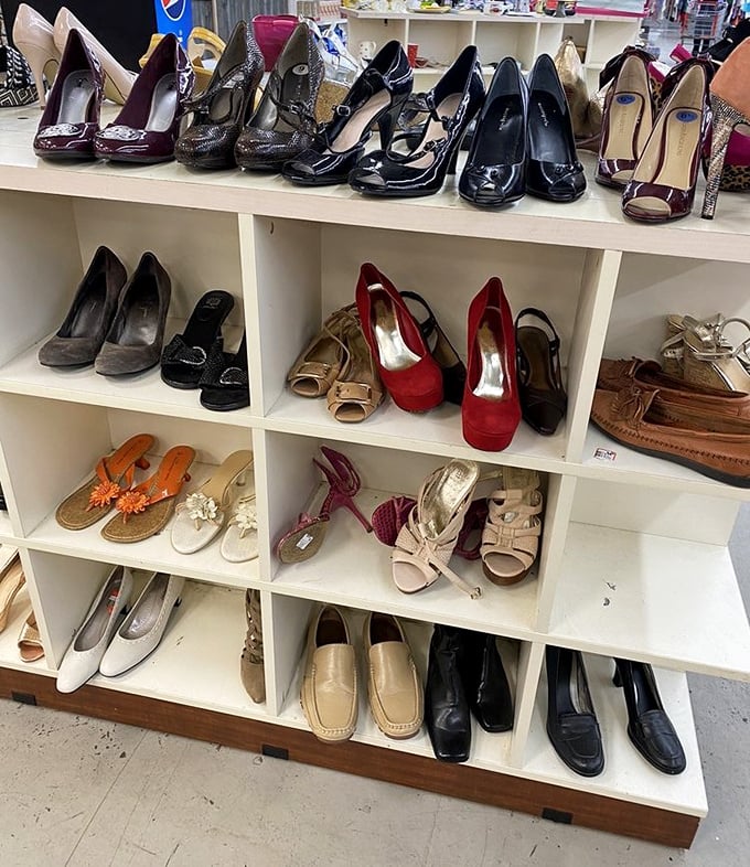 The shoe department &ndash; where designer heels and practical loafers live in perfect harmony, waiting for someone to give them their next dance.