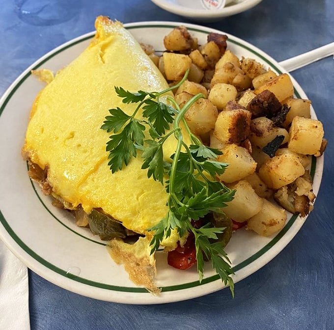 This omelet doesn't just contain vegetables &ndash; it embraces them in a fluffy yellow hug that makes healthy eating feel like cheating.