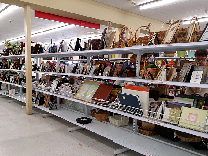 Picture frames and albums wait to house new memories, while wicker baskets stand ready to organize your previously disorganized life.