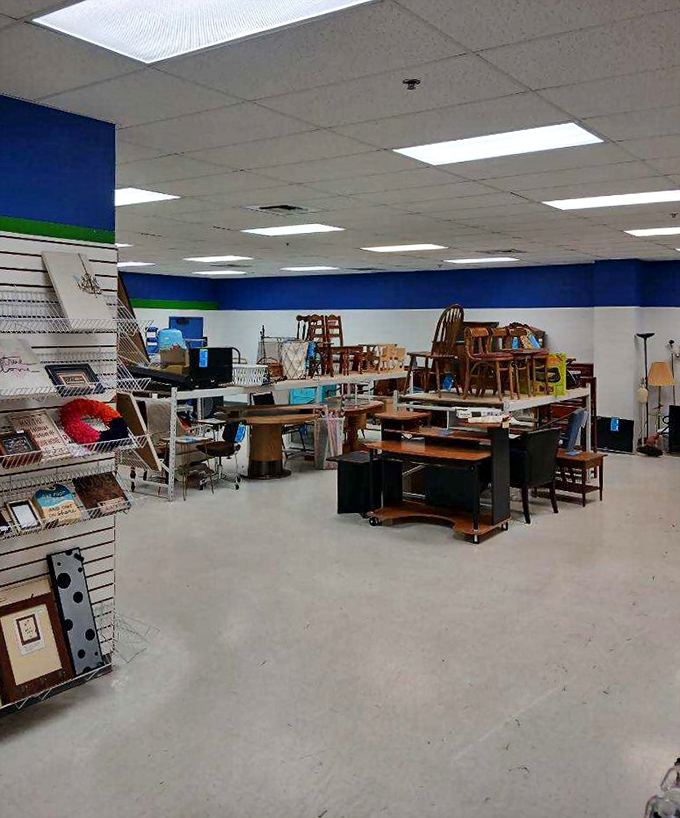 Furniture that's ready for its second act. That wooden desk has probably seen more homework than a high school teacher during finals week.