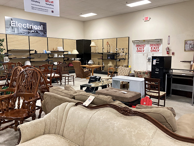 Furniture island, where mid-century meets country cottage, and every piece silently whispers, "Take me home, I still have stories to tell."