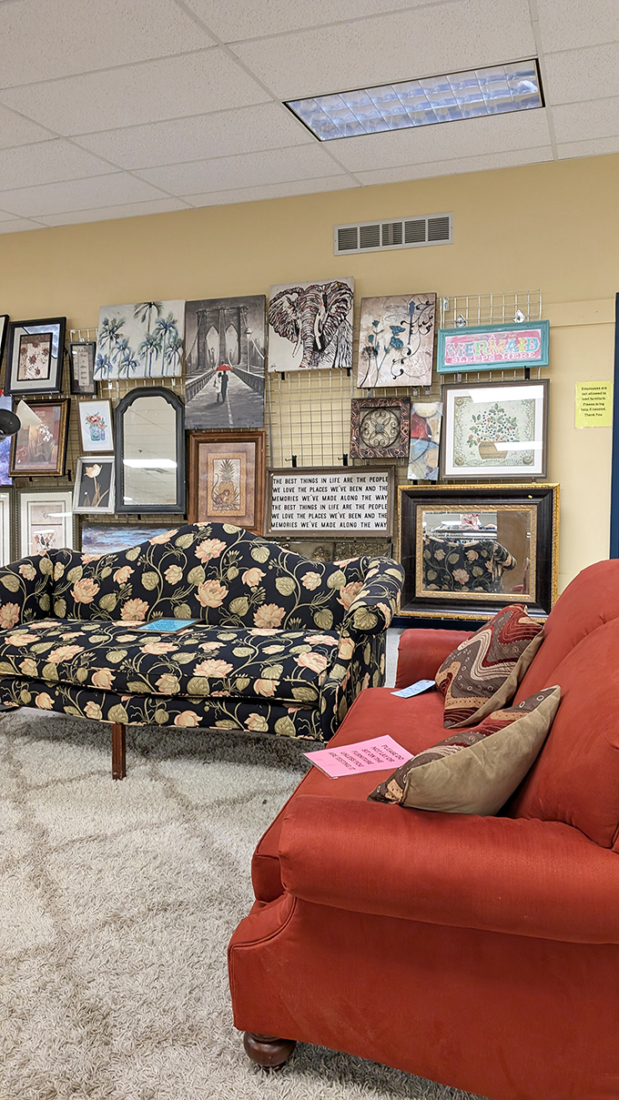 Furniture that tells stories &ndash; that floral couch has hosted everything from first dates to family game nights and is ready for its next chapter.