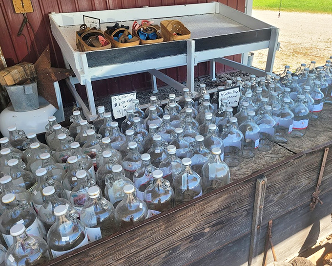The honor system lives on at the Big Peach, where glass jugs await new purposes and small-town trust remains refreshingly intact.