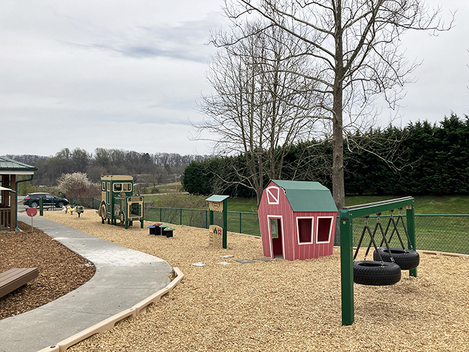 Golden Oak Park's playful structures invite kids to experience old-fashioned outdoor fun&mdash;no batteries, charging cables, or Wi-Fi passwords required.