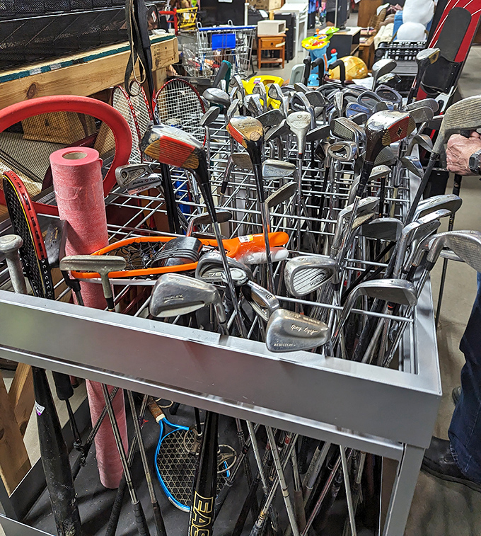 Golf club heaven for beginners and pros alike. Why pay country club prices when someone else's abandoned hobby awaits?