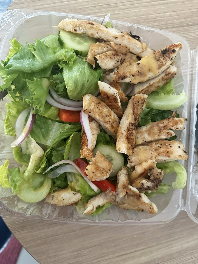 This grilled chicken salad proves healthy choices don't require sacrifice&mdash;just fresh ingredients and a waterfront view.