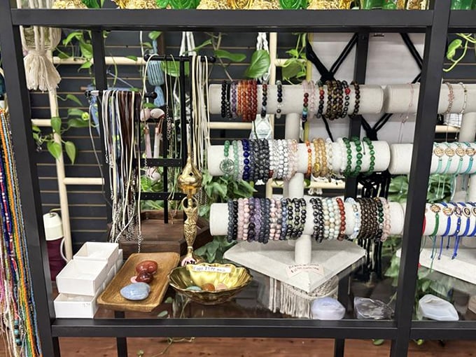 Wearable rainbows for your wrists. These handcrafted bracelets bring a touch of artisanal charm to the commercial chaos.