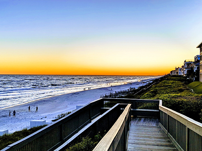 Sunset paints the Gulf in impossible colors, turning an ordinary evening into a masterpiece that no filter could improve.