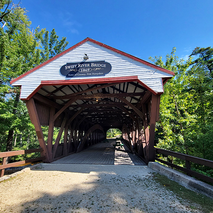 The Swift River Covered Bridge stands as New Hampshire's answer to European castles&mdash;less pretentious, more practical, equally photogenic.