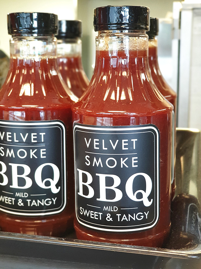 Velvet Smoke's signature sauces waiting patiently to add sweet and tangy magic to already spectacular smoked meats worth celebrating.