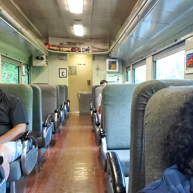 Inside the vintage coaches, original details transport you back to rail travel's golden age of comfort.