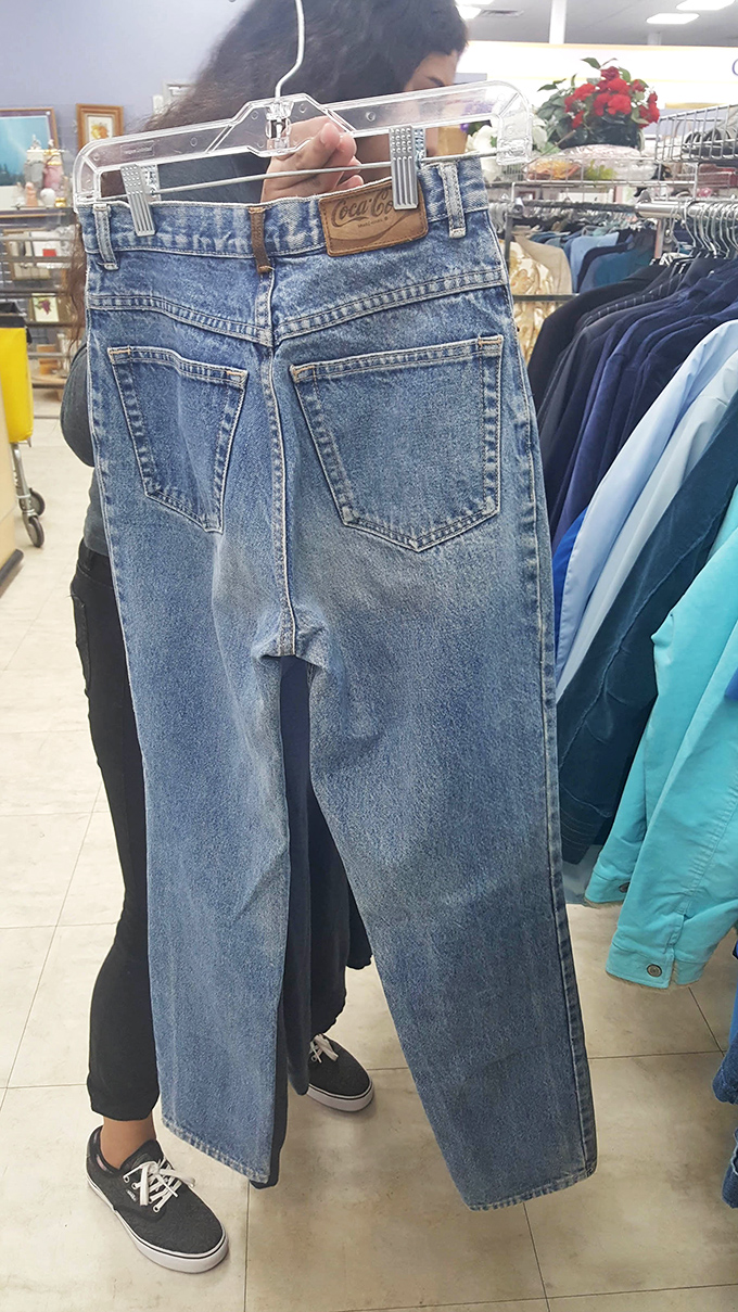 Vintage denim – because someone else already did the hard work of breaking in these classic Coca-Cola jeans.