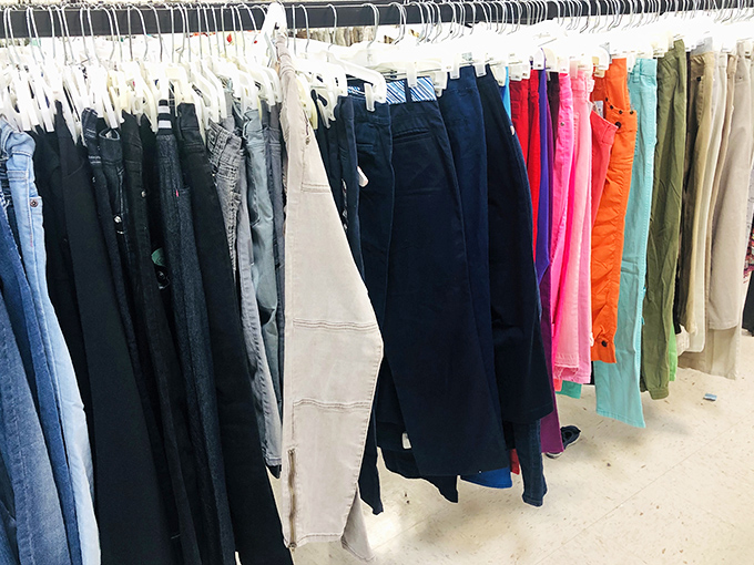Denim dreams in every shade and size imaginable. The holy grail of already-broken-in jeans awaits the patient treasure hunter.