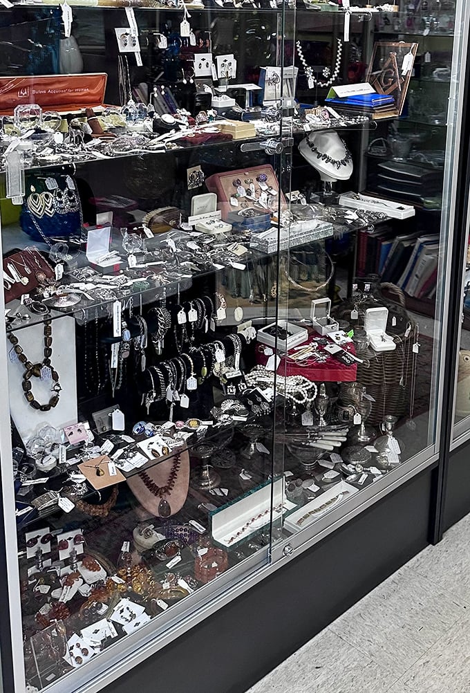 A jewelry case packed with vintage treasures that sparkle with stories from decades past.