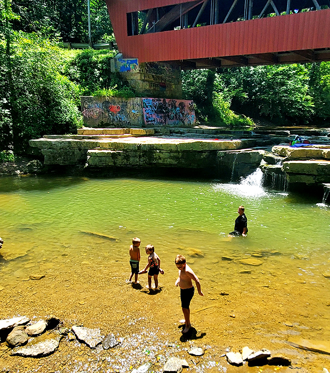 Nature's best playground doesn't require batteries&mdash;just sunshine, shallow water, and the shade of a historic landmark.