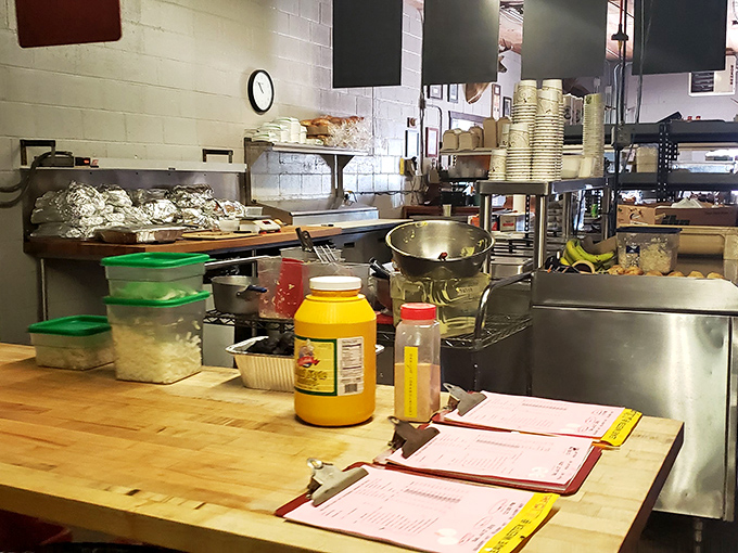 Behind the scenes where barbecue dreams come true. Those containers and prep areas aren't just organized&mdash;they're ready for delicious battle.
