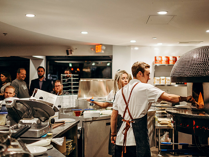 The open kitchen lets you watch the magic happen &ndash; it's dinner and a show, minus the two-drink minimum.