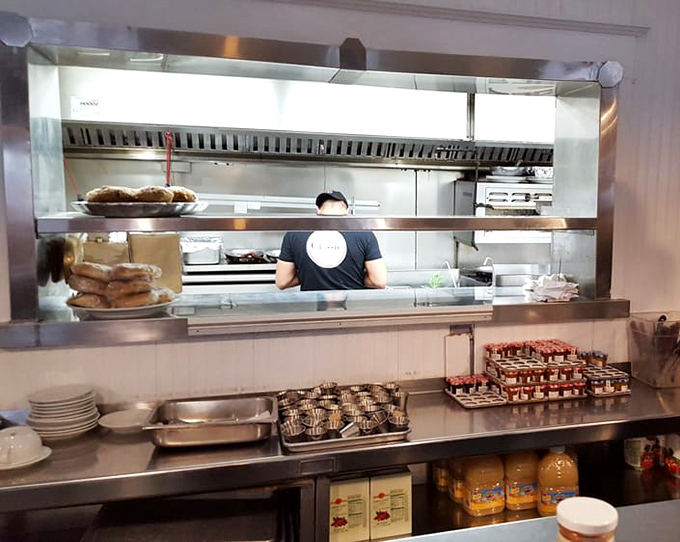 A glimpse into the kitchen where breakfast magic happens. Like watching backstage at a Broadway show, but with more eggs and less drama.