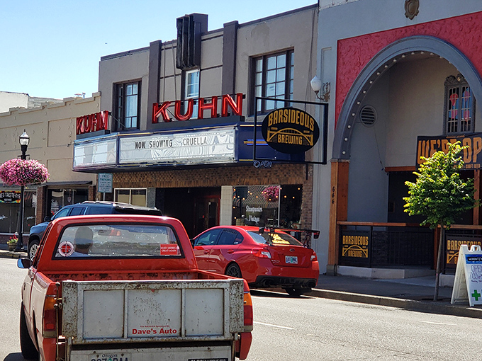 The Kuhn Cinema's marquee lights up downtown evenings, offering entertainment without big-city prices or parking nightmares.
