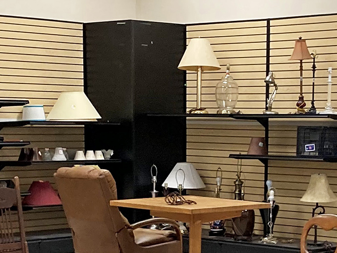 Lamp land: where lighting fixtures of every era await their second act. That perfect reading companion might be hiding between the brass and ceramic options.