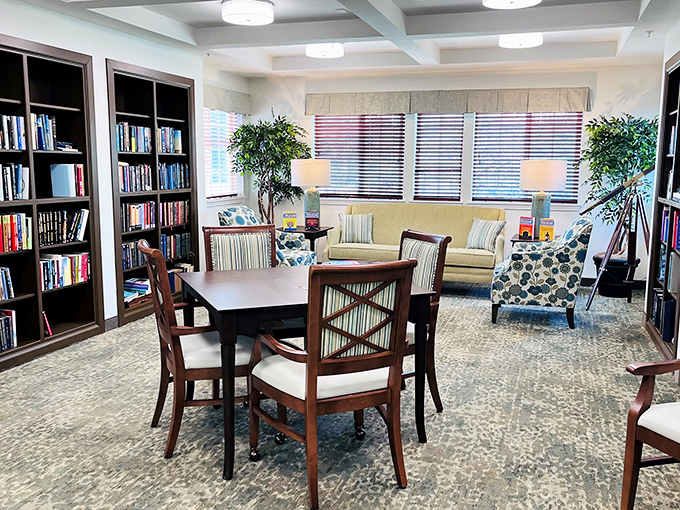 Not just a place for books, but a sanctuary for the mind. This cozy library corner invites residents to lose themselves in stories while finding new friends.