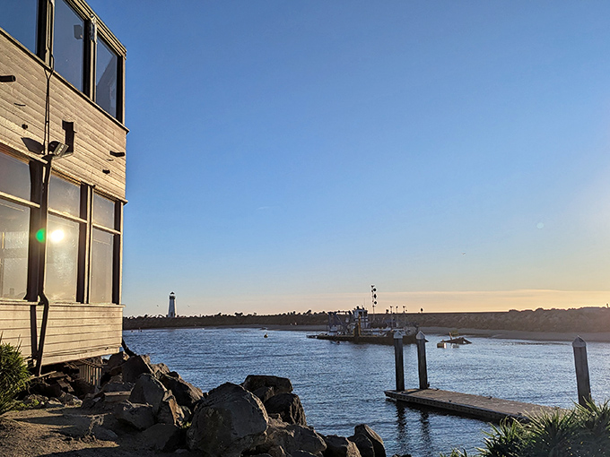 From the water, Walton Lighthouse commands attention like a movie star who doesn't even need to try for perfection.