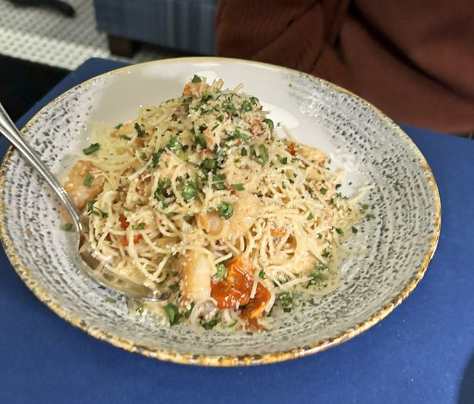 Pasta that's had a close encounter with the ocean &ndash; each twirl of noodles delivers seafood treasures that Captain Nemo would dive for.