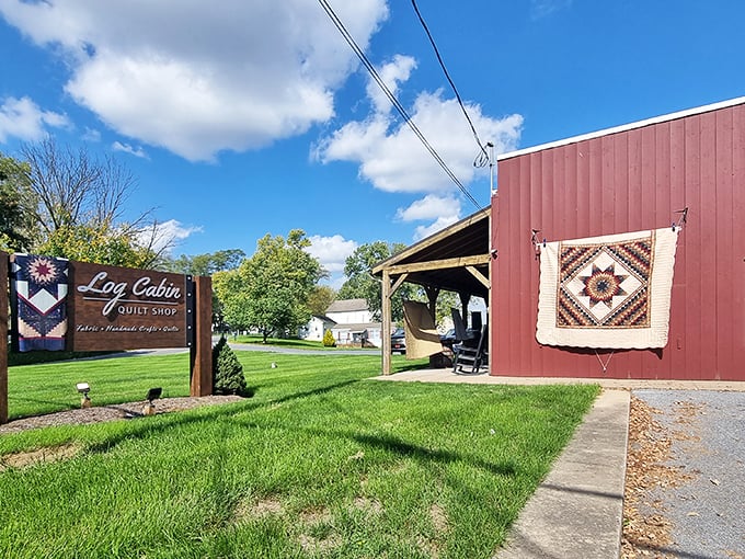 Log Cabin Quilt Shop displays art you can actually wrap yourself in on cold winter nights.