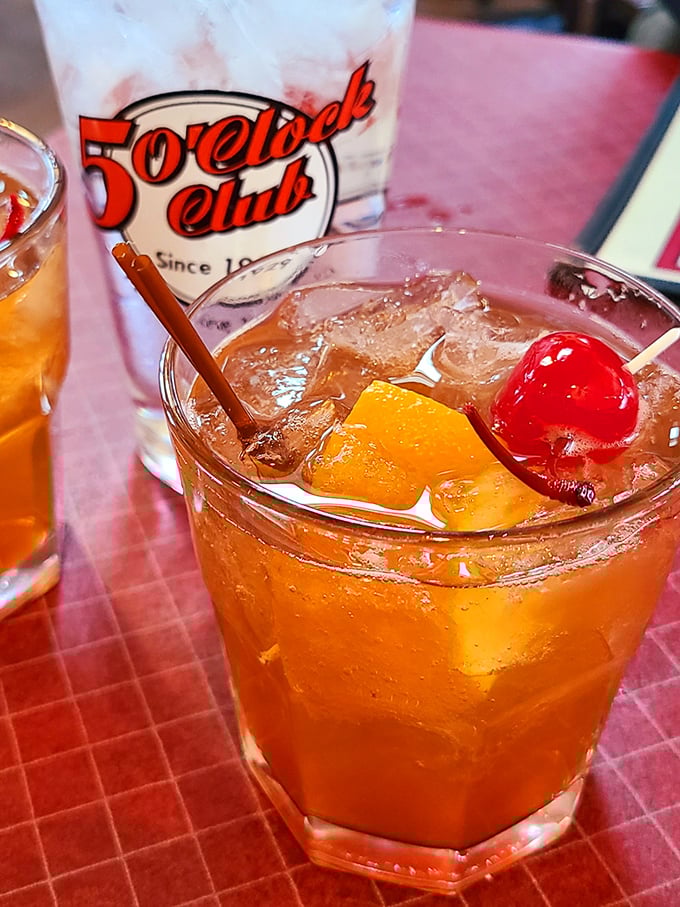 The Mai Tai comes garnished with fruit that hasn't been sitting in a jar since the Carter administration. Tropical vacation in a glass! 