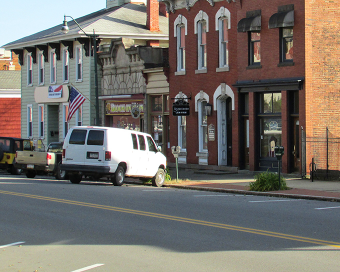 Brookville's storefronts maintain their historic character while housing businesses that serve everyday needs rather than tourist trinkets.