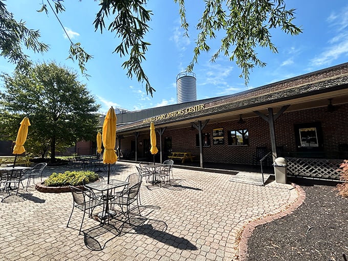 The Mayfield Dairy Visitors Center patio invites you to savor ice cream where it's made &ndash; proving that the shortest distance between cow and cone makes the sweetest treat.