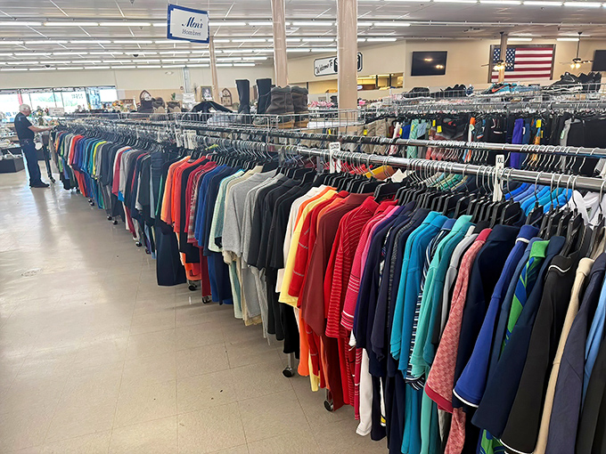 Men's shirts lined up like soldiers ready for inspection. The color-coding alone deserves a standing ovation from organizational experts everywhere.