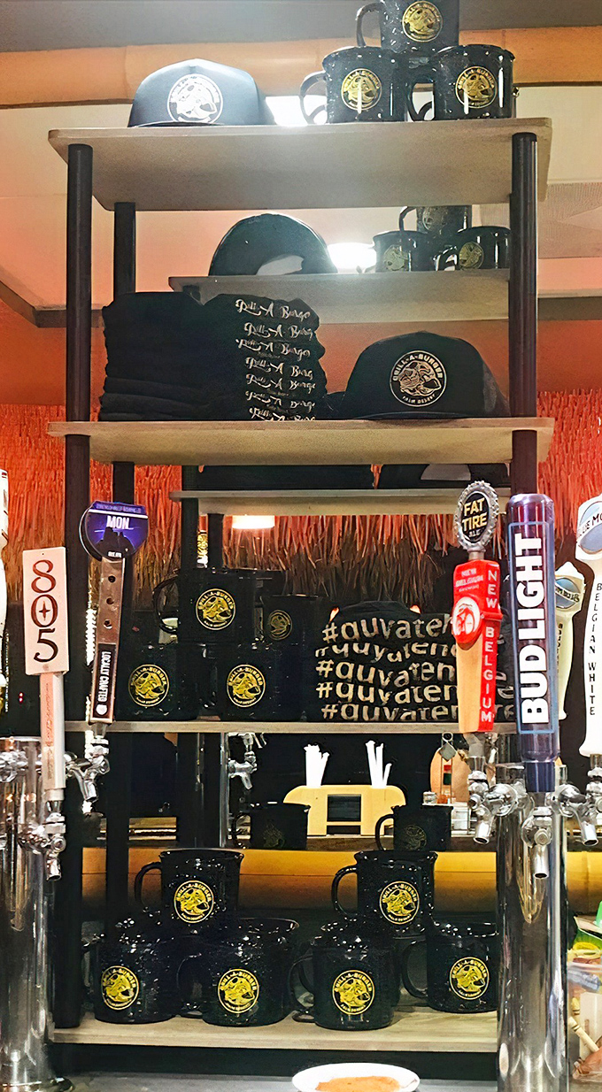 Merchandise that lets you take the burger love home. Those mugs are the morning reminder of burgers past and future.