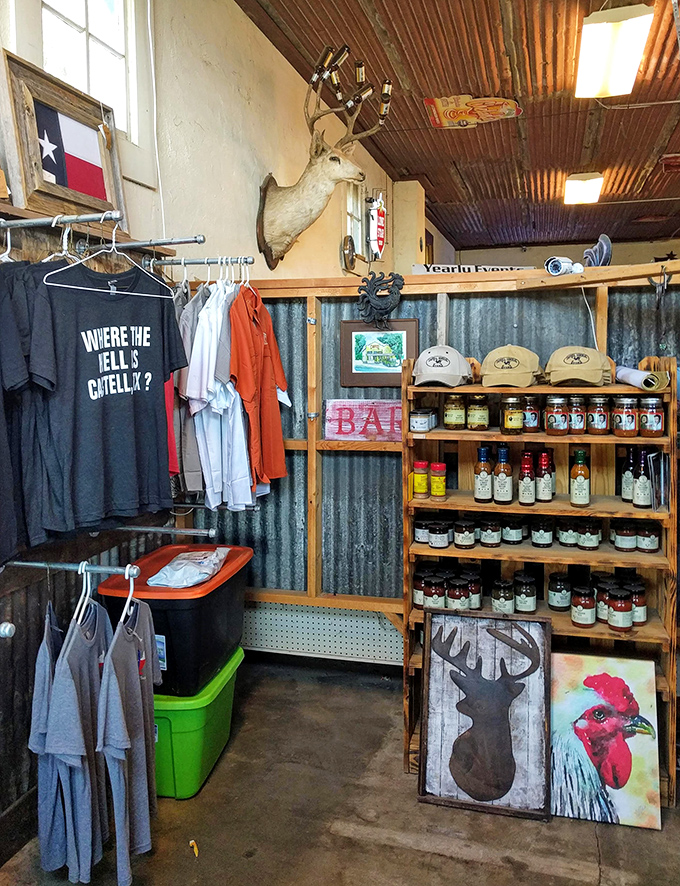 The retail corner offers everything from Texas pride t-shirts to local preserves&mdash;souvenirs that actually taste like something.