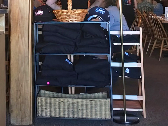 The Sea Hag's merch rack proves good food creates loyal fans. Nothing says "I survived the chowder cravings" like taking home a souvenir t-shirt.