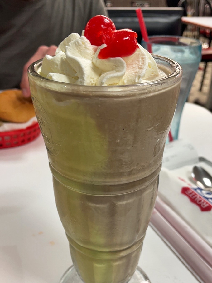 A milkshake so thick it defies gravity. That cherry on top isn't garnish&mdash;it's the crown jewel.