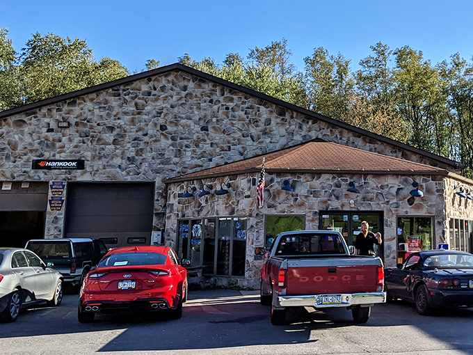 Behind this unassuming blue facade lies a treasure trove of local specialties that put supermarket offerings to shame.