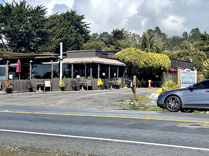 Moonstone Beach Market sits nestled among Monterey pines, promising coastal comfort food with a side of ocean breeze.