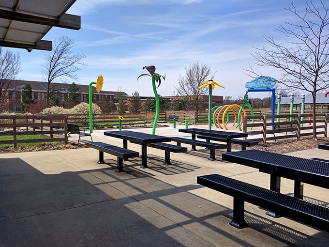 This playground at Mulberry Fields proves that fun comes in all colors and sizes.
